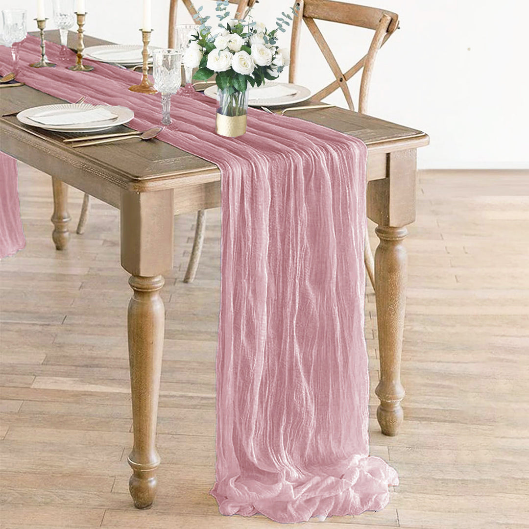 10 ft x 38" Premium Gauze Cheesecloth Table Runner - Mauve (1pc ...