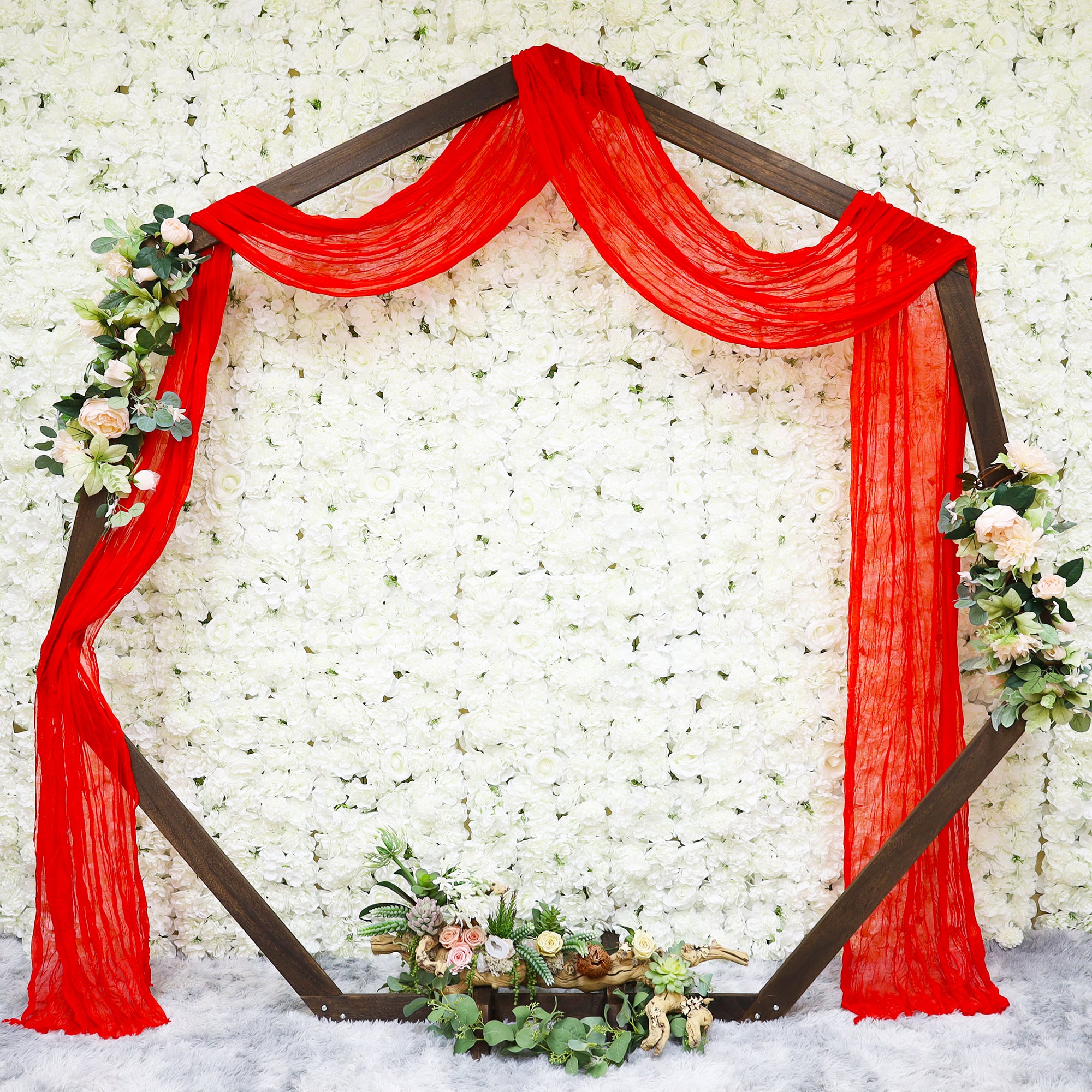 20 ft x 38" Premium Gauze Cheesecloth Wedding Arch Ceiling Drapery - R ...