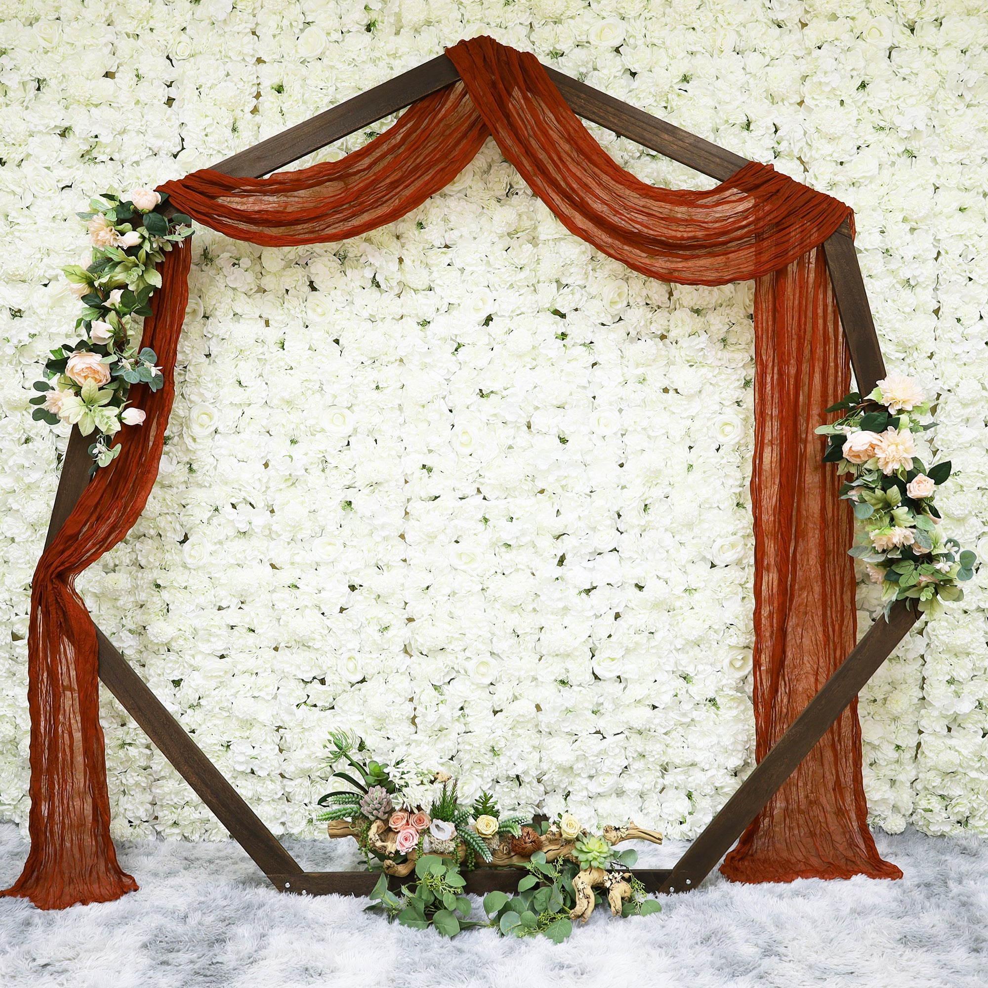20 ft x 38" Premium Gauze Cheesecloth Wedding Arch Ceiling Drapery - R ...