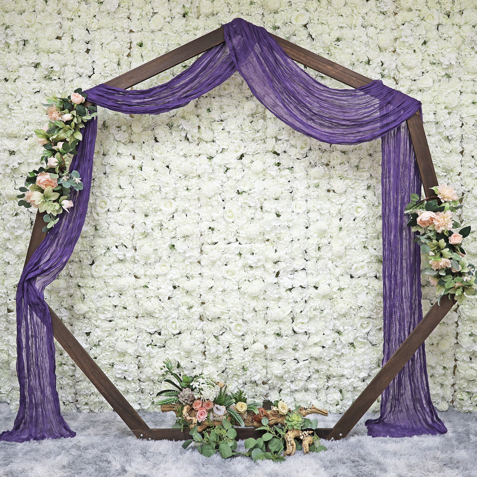 20 ft x 38" Premium Gauze Cheesecloth Wedding Arch Ceiling Drapery - R ...