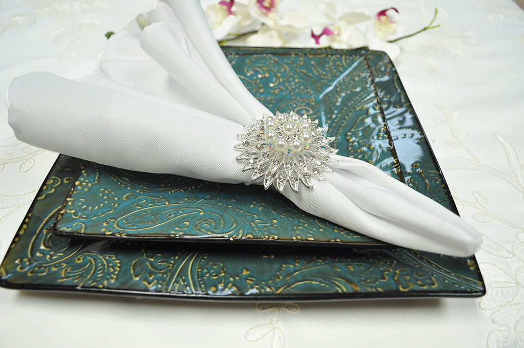 Sample 19"x19" Economy Polyester Napkins - White (1pc) – Wedding Linens ...