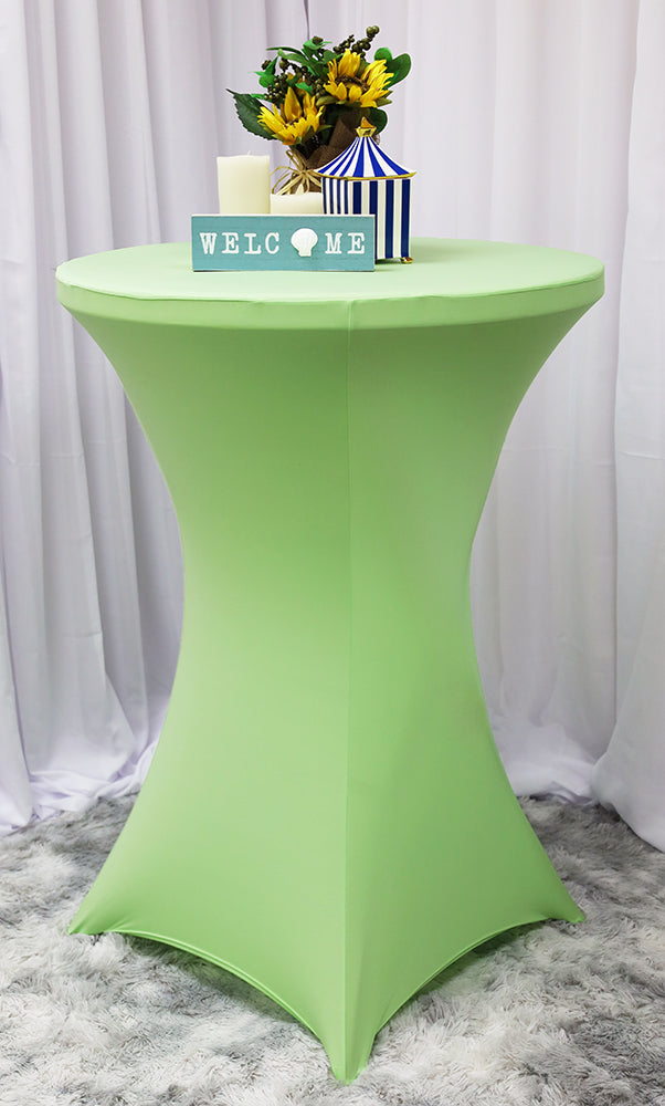 Mint Cocktail Highboy Spandex Table Covers 36 inch – Wedding Linens Inc.
