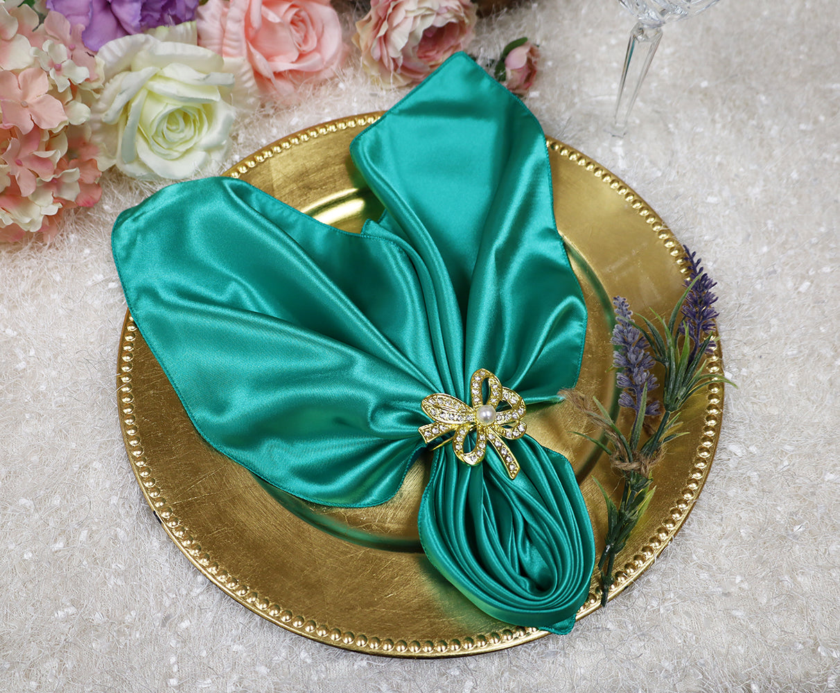 Jade Satin Wedding Napkins Wholesale – Wedding Linens Inc.