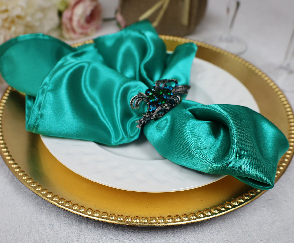 Jade Satin Wedding Napkins – Wedding Linens Inc.