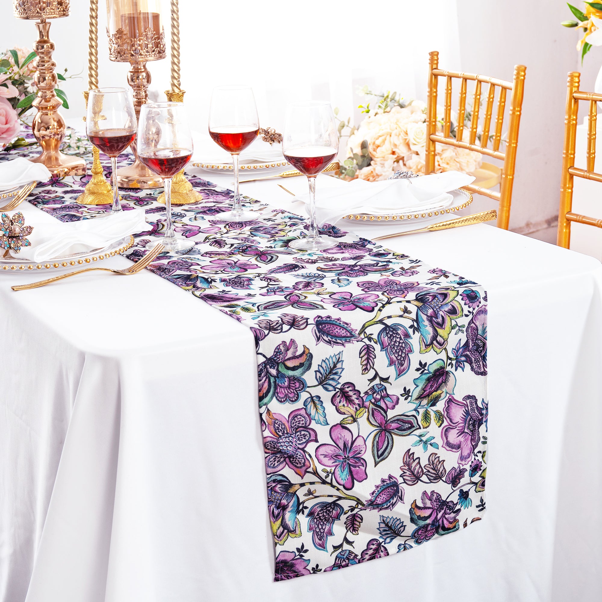 13"x108" Faux Linen Table Runner - Italian Anemone (1pc) – Wedding ...