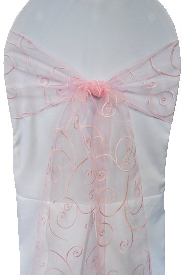 White Embroidered Organza Chair Sashes Wedding – Wedding Linens Inc.
