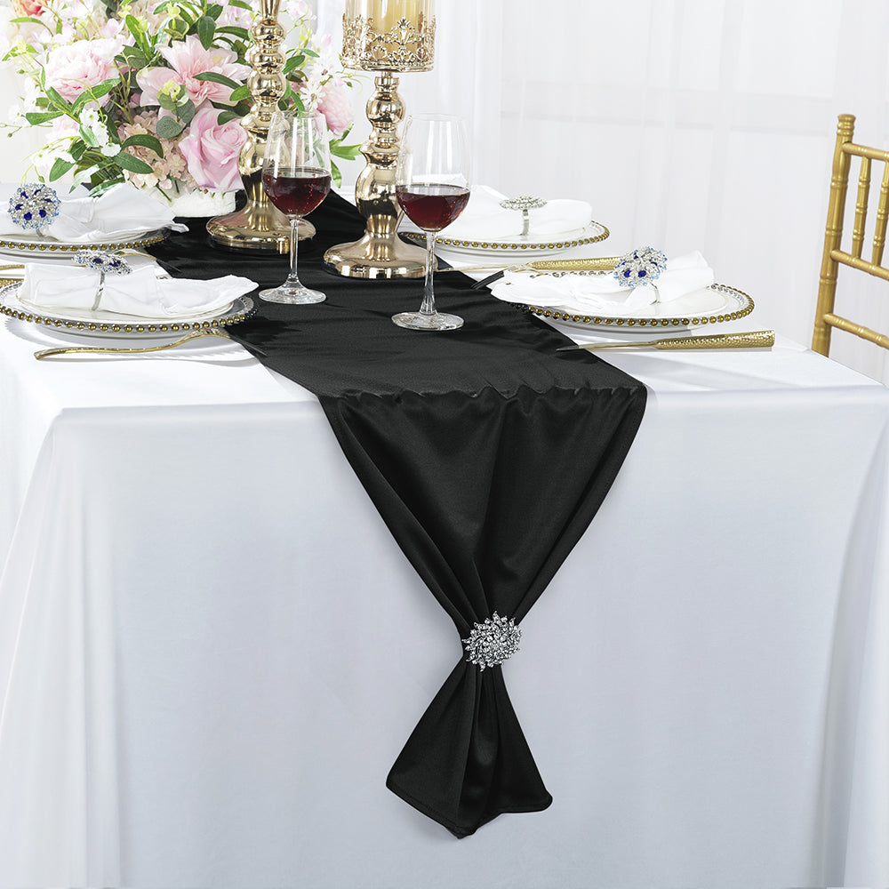 13"x108" Scuba (Wrinkle-Free) (240 GSM) Table Runner - Black (1pc ...