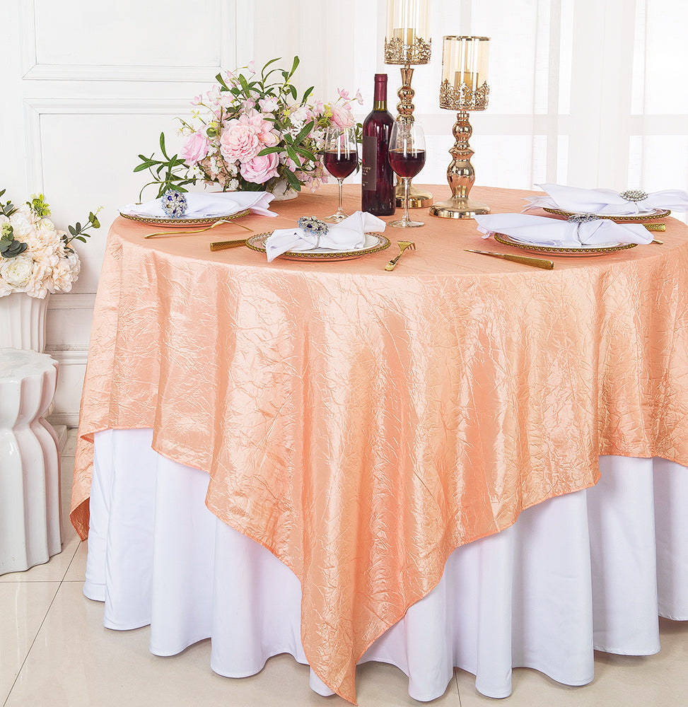 Apricot/Peach Crushed Crinkle Taffeta Table Overlays Toppers – Wedding ...