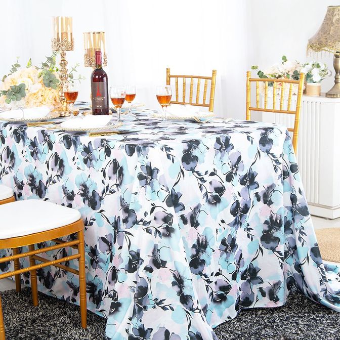 Black Orchide printed Scuba (Wrinkle-Free) Tablecloths Wholesale Scuba ...