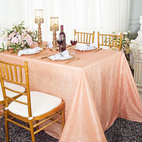 Apricot/Peach Rectangular Crushed Crinkle Taffeta Tablecloths – Wedding ...